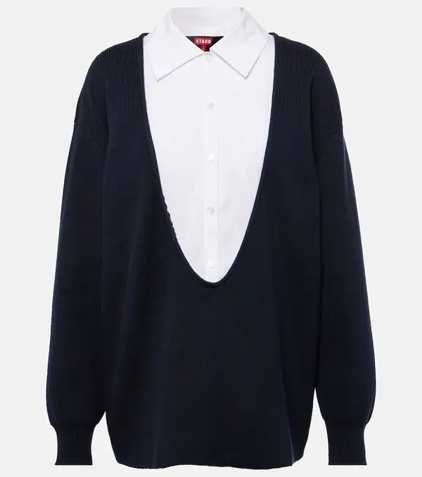 Staud Coast Cotton And Cashmere Blend Sweater
