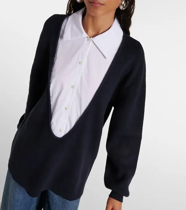 Staud Coast Cotton And Cashmere Blend Sweater