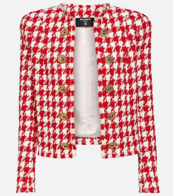 Balmain Houndstooth Tweed Jacket - Multicoloured