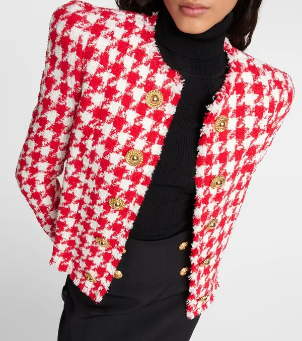 Balmain Houndstooth Tweed Jacket