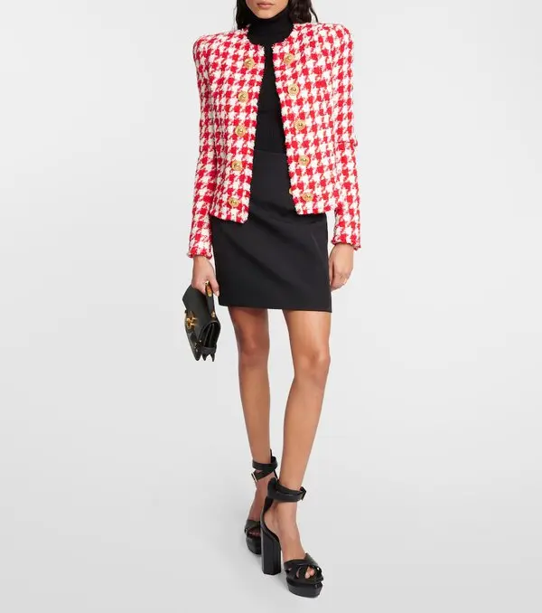 Balmain Houndstooth Tweed Jacket
