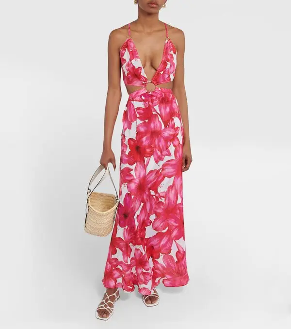 ALEXANDRA MIRO Colette Floral Cutout Maxi Dress