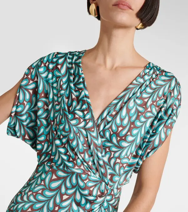 Diane Von Furstenberg Williams Printed Jersey Midi Dress