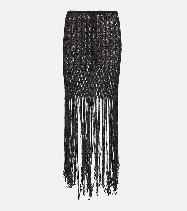 Anna Kosturova Crochet Cotton Skirt - Black