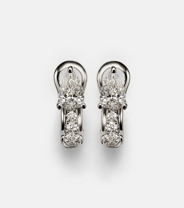 ANITA KO 18kt White Gold Diamond Huggie Earrings - Silver