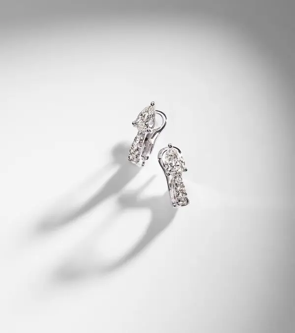 ANITA KO 18kt White Gold Diamond Huggie Earrings