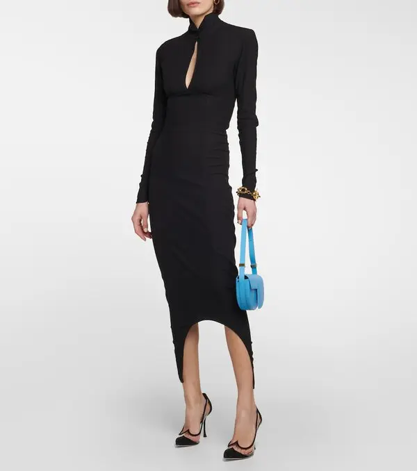 PATOU Cutout Jersey Midi Dress