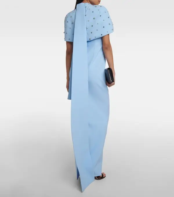 Safiyaa Crystal-embellished Cape Gown
