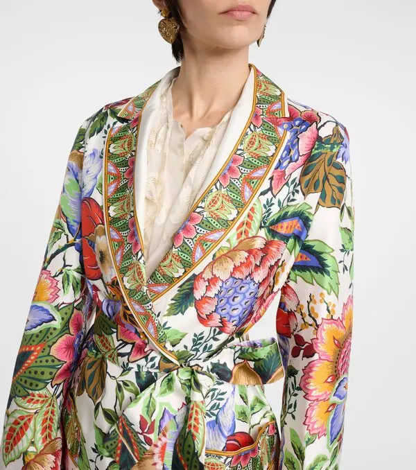 Etro Floral Silk Wrap Jacket