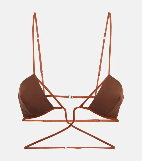 NENSI DOJAKA Cutout Cotton Bra Top - Multicoloured