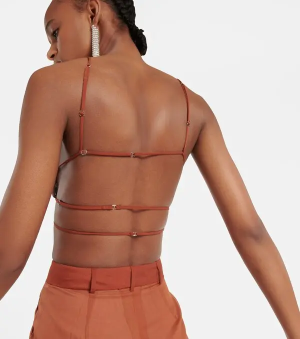 NENSI DOJAKA Cutout Cotton Bra Top