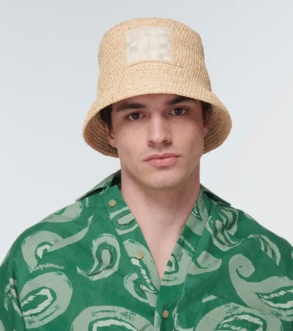 Jacquemus Le Bob Ficiu Raffia Bucket Hat