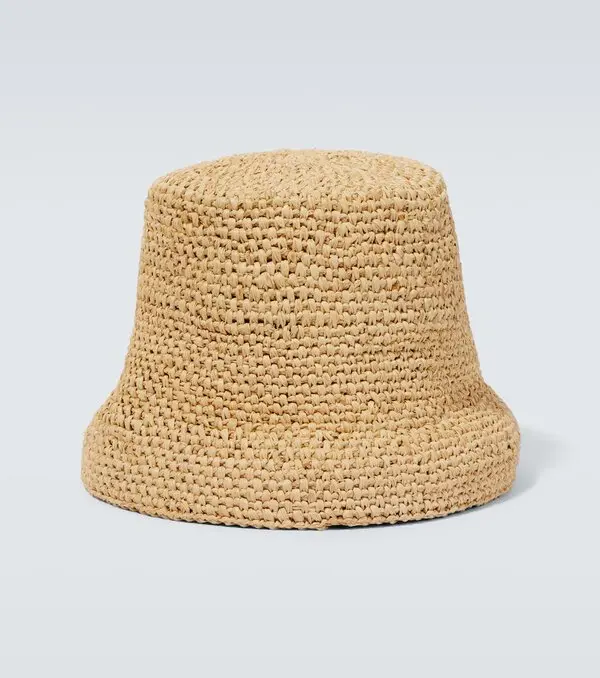 Jacquemus Le Bob Ficiu Raffia Bucket Hat