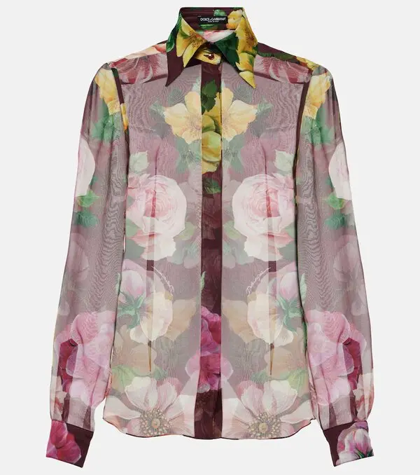 Dolce & Gabbana Printed Silk Chiffon Blouse - Multicoloured