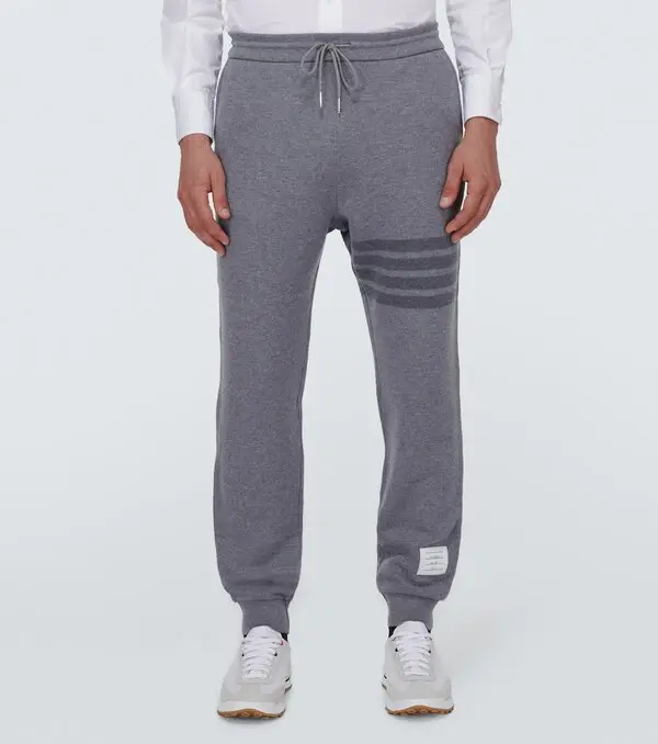 Thom Browne 4-bar Wool-blend Sweatpants - Grey