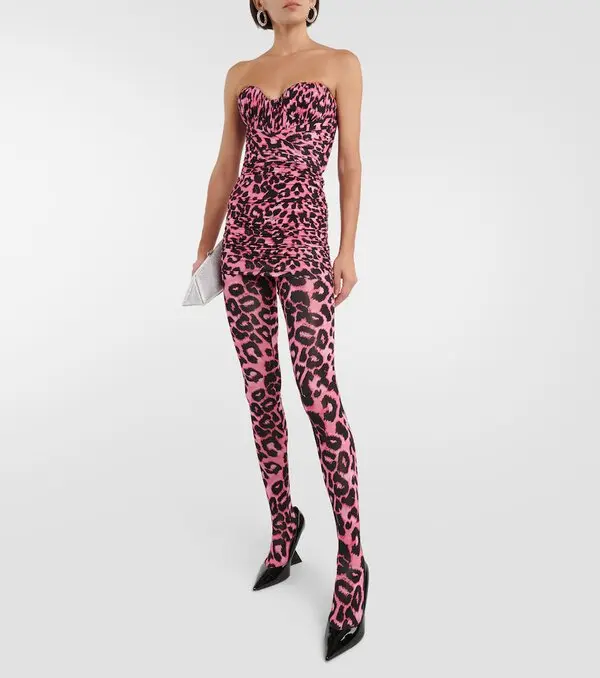 Alex Perry Cadie Leopard-print Tights