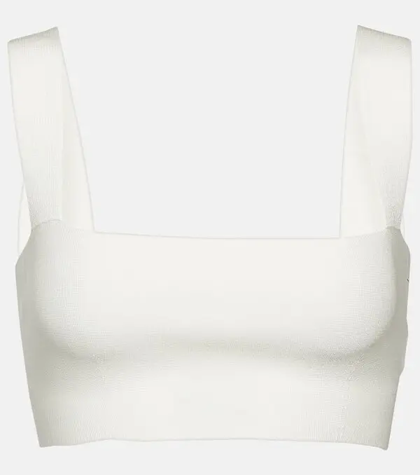 Victoria Beckham Square-neck Cropped Top - White
