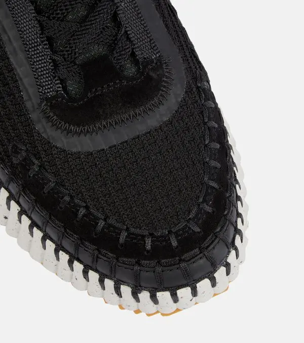 Chloé Lace-up Round Toe Sneakers - Black