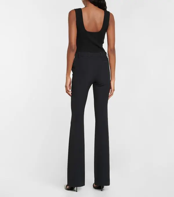 Alexander McQueen Mid-rise Flared Trousers - Black