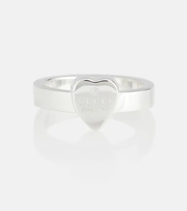 Gucci Heart Detail Sterling Ring - Silver
