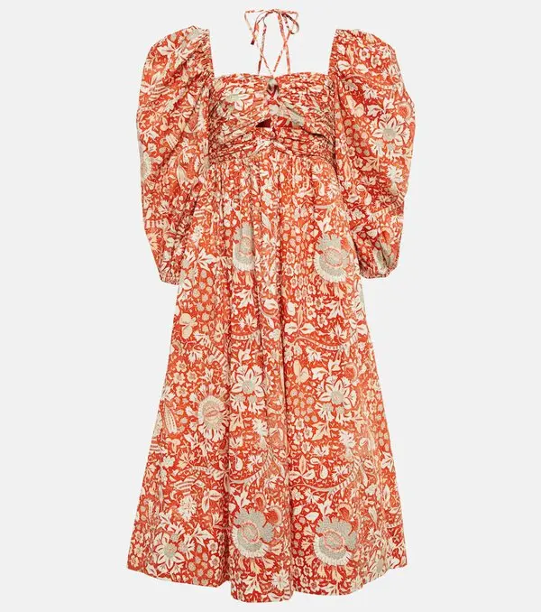Ulla Johnson Alessa Printed Cotton Midi Dress