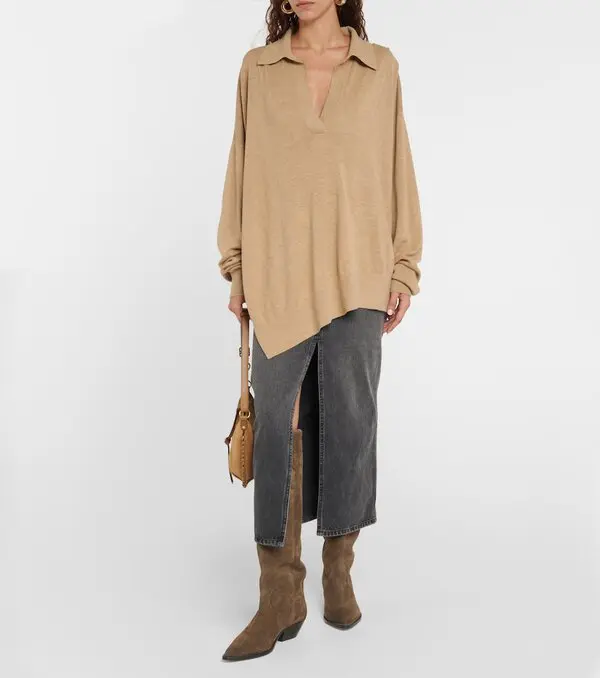 Isabel Marant Étoile Giliane Wool-blend Jersey Sweater - Brown