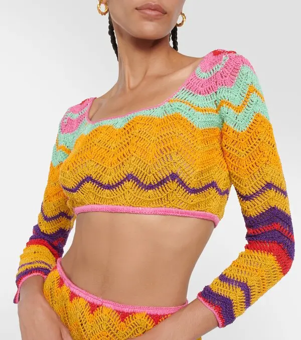 Anna Kosturova Chevron Crochet Crop Top