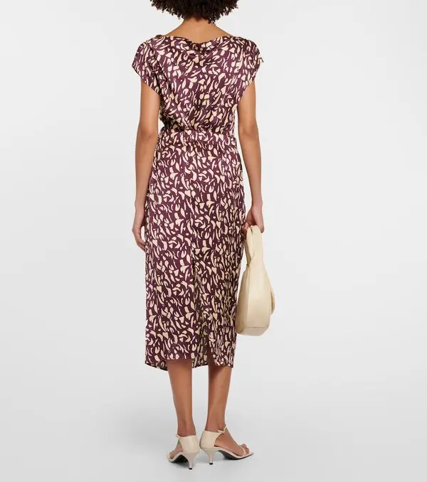 Velvet By Graham & Spencer Juno Printed Satin Midi Skirt - Multicoloured