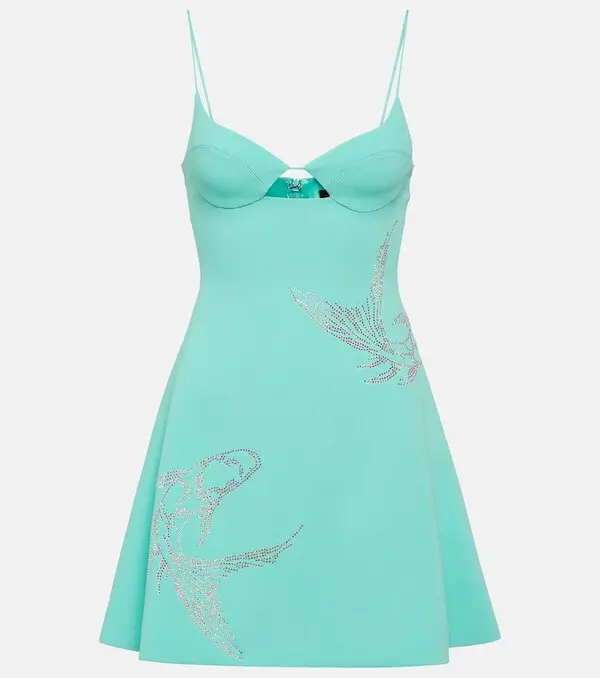David Koma Crystal-embellished Mini Dress - Multicoloured