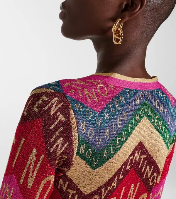 Valentino Garavani Logo Jacquard Midi Dress