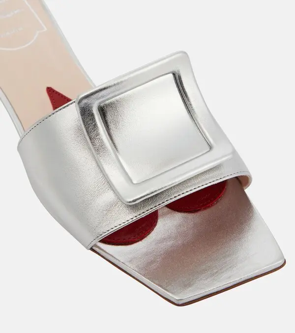 ROGER VIVIER Embellished Leather Mules