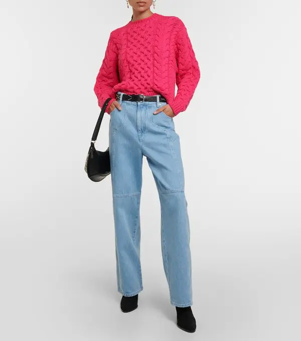 MARANT ETOILE Isabel Marant Étoile Jake Cable-knit Wool-blend Sweater