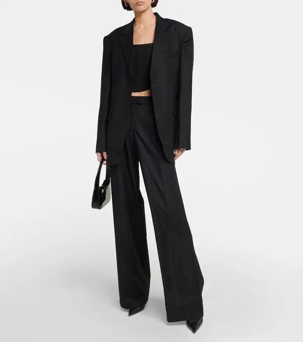 AYA MUSE Low-rise Wide-leg Wool Trousers