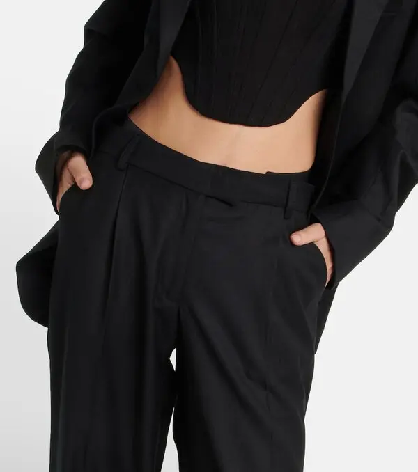 AYA MUSE Low-rise Wide-leg Wool Trousers