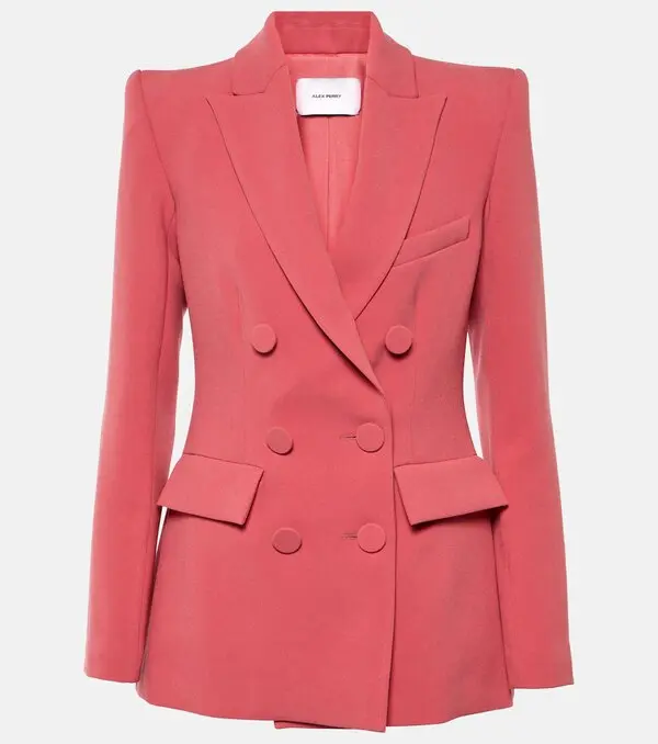 Alex Perry Crepe Double-breasted Blazer - Pink