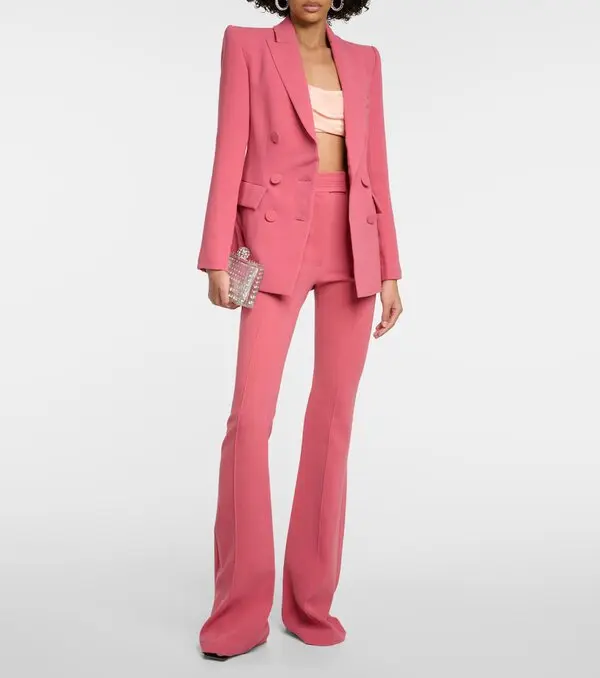 Alex Perry Crepe Double-breasted Blazer