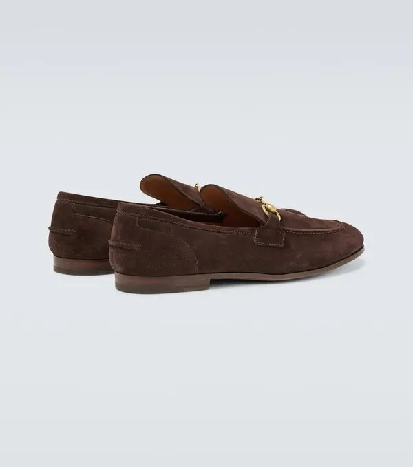 Gucci Jordaan Suede Loafers With Horsebit Detail