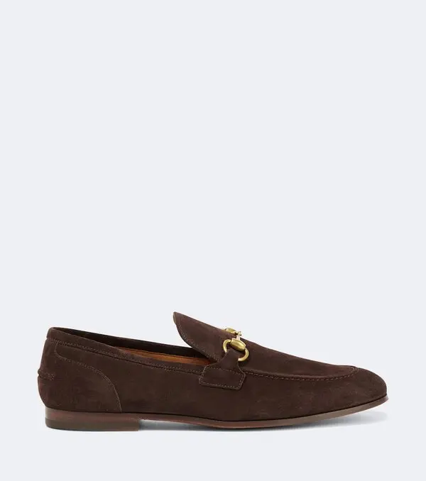 Gucci Jordaan Suede Loafers With Horsebit Detail