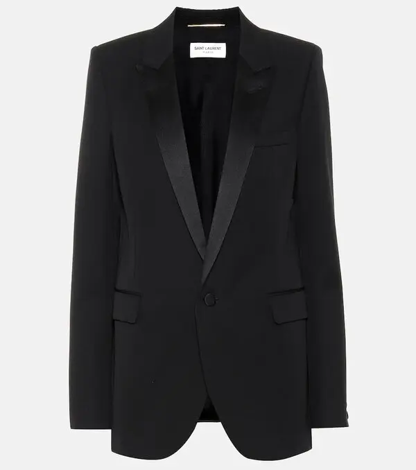 Saint Laurent Virgin Wool Blazer - Black