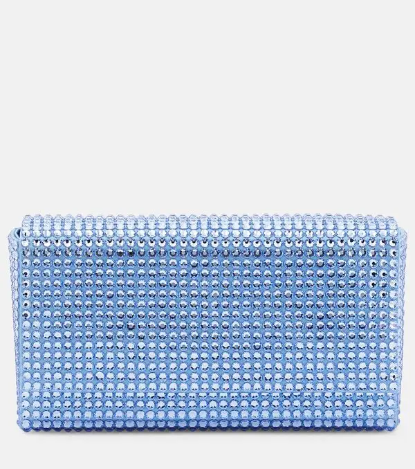 Amina Muaddi Embellished Clutch - Blue