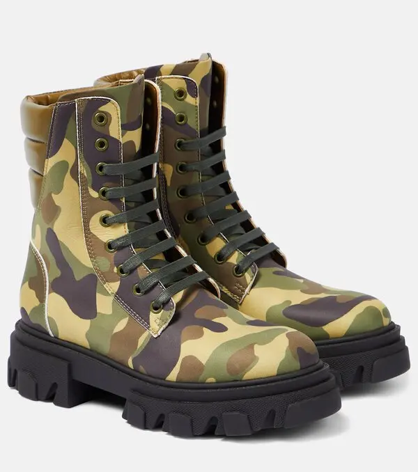 GIA BORGHINI Gia 35 Camouflage Combat Boots - Multicoloured