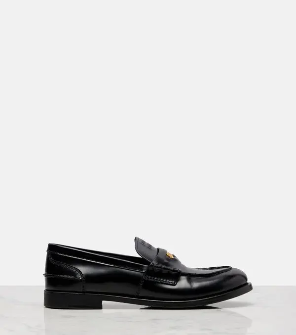 Miu Miu Calf Leather Loafers - Black