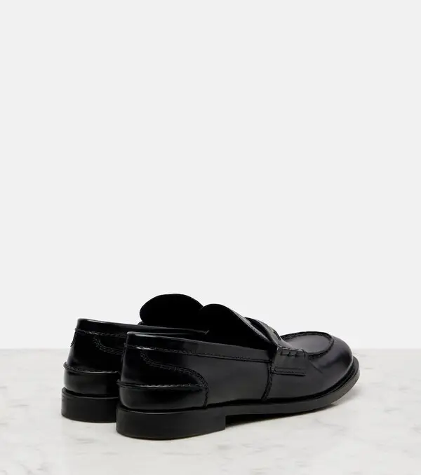 Miu Miu Calf Leather Loafers - Black