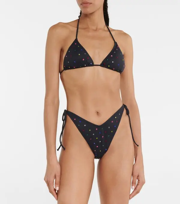 REINA OLGA Susan Embellished Bikini Bottoms