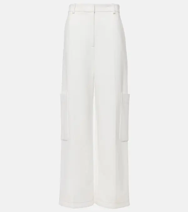 Khaite Caiton Straight Leg Trousers In Chalk