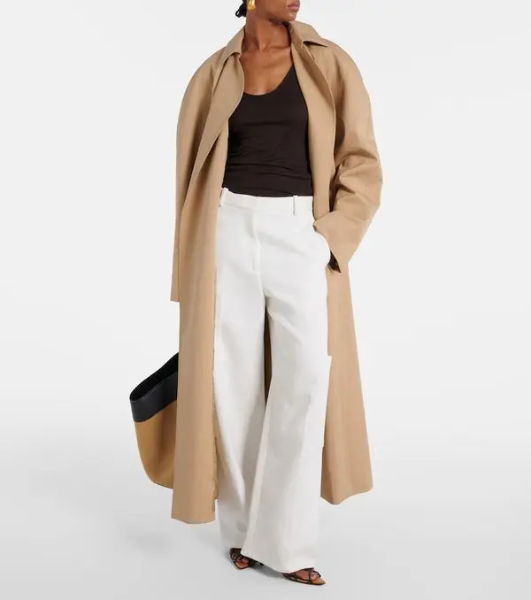 Khaite Caiton Straight Leg Trousers In Chalk