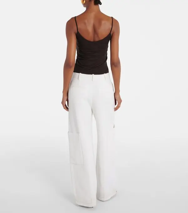 Khaite Caiton Straight Leg Trousers In Chalk