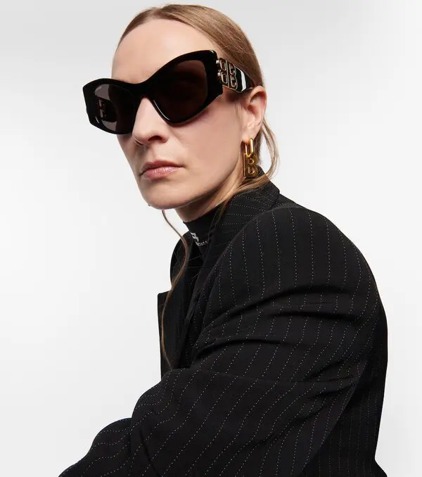 Balenciaga Dynasty Rectangular Sunglasses - Black