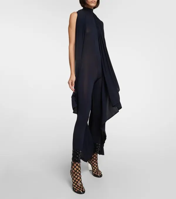 Alaïa Jersey Jumpsuit With Cape Detail