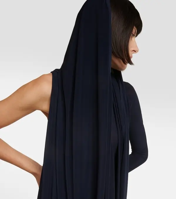 Alaïa Jersey Jumpsuit With Cape Detail